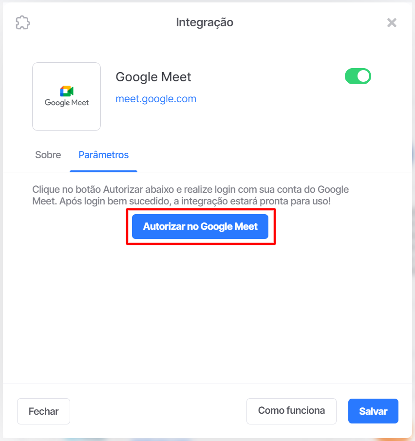 Google Meet - Como configurar – Central de Ajuda | NectarCRM