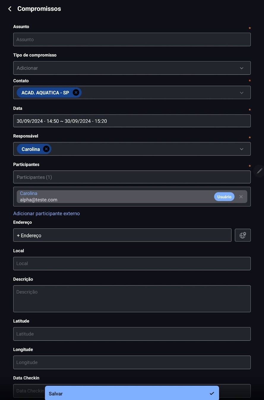 Modo Offline: Compromissos – Central de Ajuda | NectarCRM
